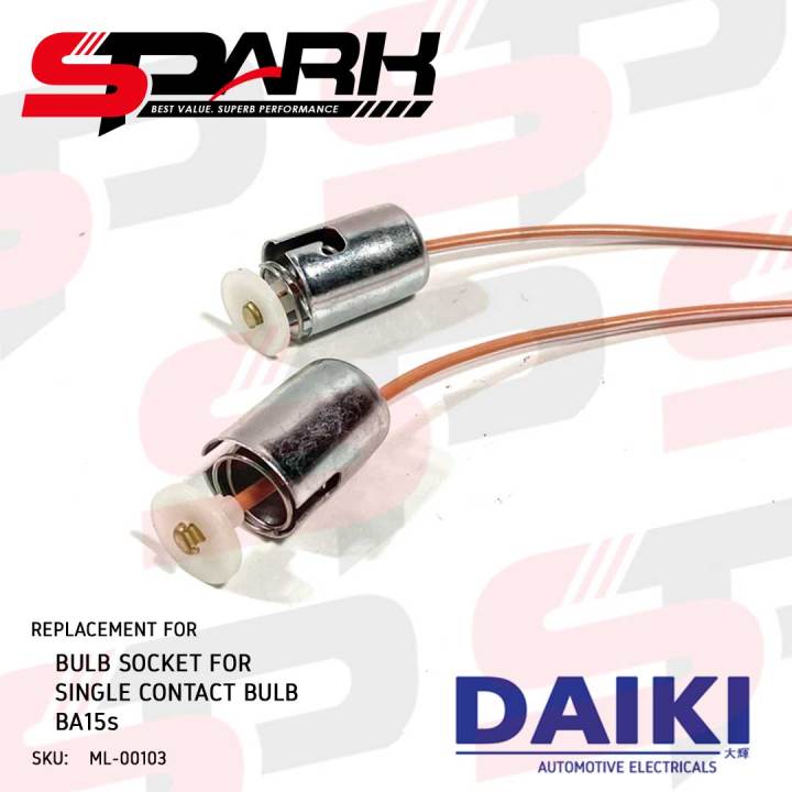 BA15s Automotive Socket Auto Bulb Metal Socket Single Contact with Wire | Lazada PH