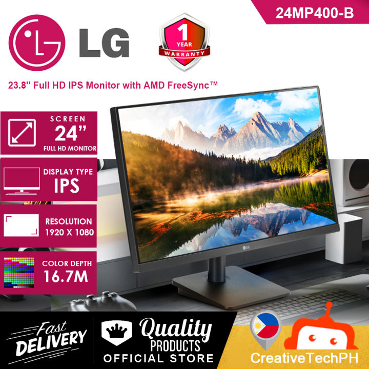 NEW LG MONITOR 24MP400-B 24'' Full HD IPS Monitor with AMD FreeSync ...