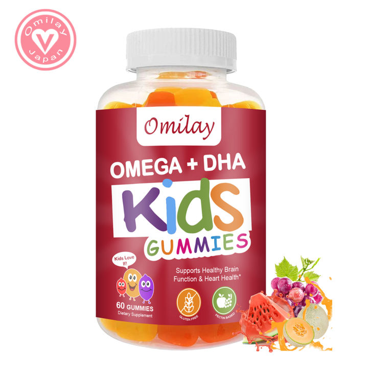 Omilay OMEGA + DHA Brain Kid Gummies Children Gummy Vitamins C Vitamin ...