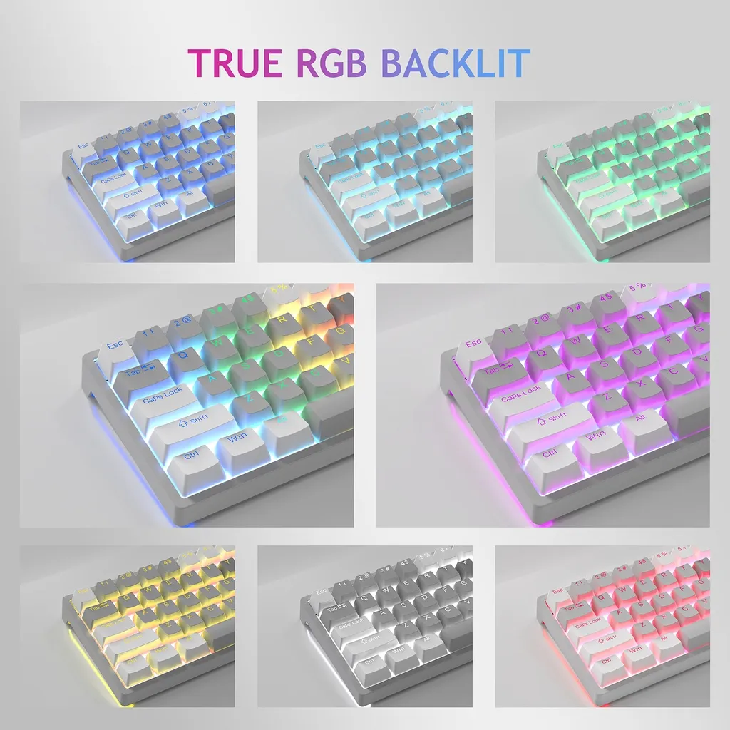 AULA F3261 RGB Mechanical Gaming Keyboard-White Keycap