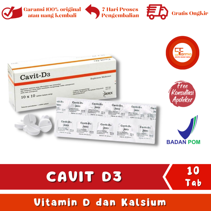 VITAMIN D3 dan Kalsium // Cavit D3 Strip 10 Tablet - Suplemen Kebutuhan ...