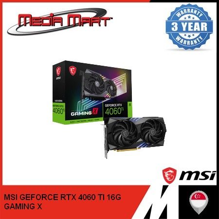MSI GEFORCE RTX 4060TI 16G GAMING X GDDR6 GRAPHIC CARD | Lazada Singapore