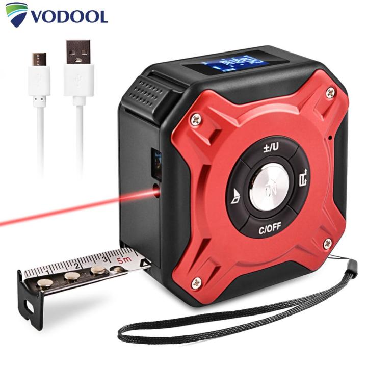 40/50M Laser Tape Measure High Precision Laser Rangefinder Rechargeable ...