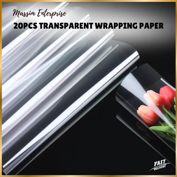 20Pcs Transparent wrapping paper 花艺透明玻璃纸 | Lazada