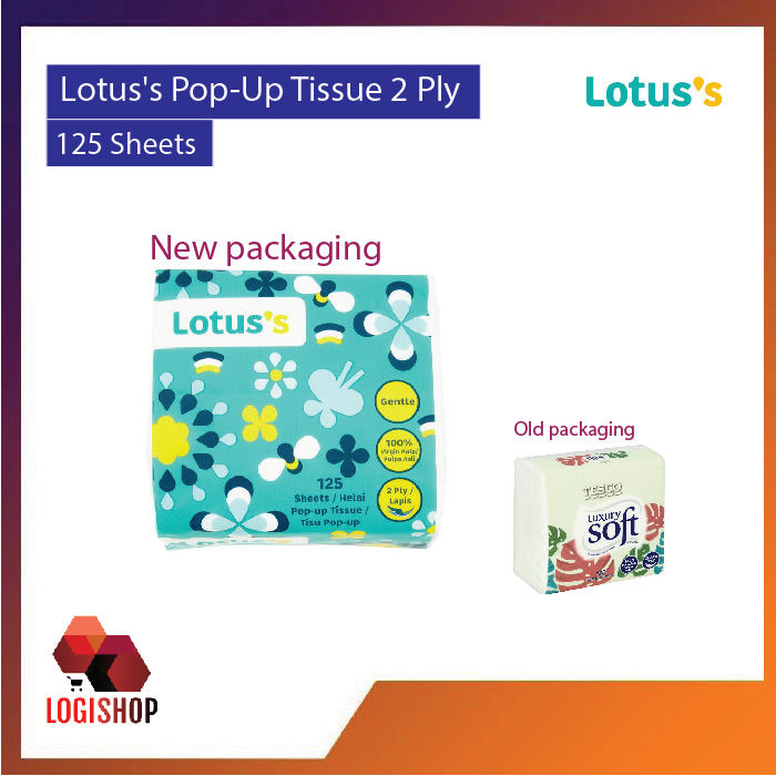 [LOGISHOP]Lotus's Pop-Up Tissue 2 Ply 125Sheets | Lazada