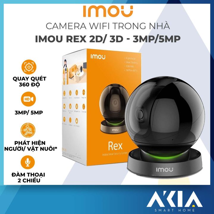 Camera IMOU wifi trong nhà Rex 2D/ 3D - 3MP/ 5MP, quay quét 360 độ, đàm ...