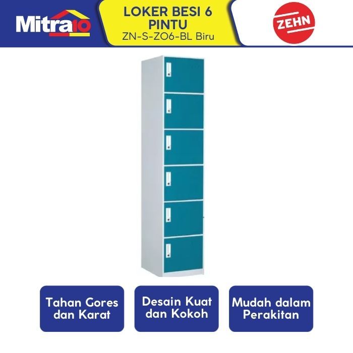 Zehn Loker Besi 6 Pintu ZN-S-Z06-BL Biru | Lazada Indonesia
