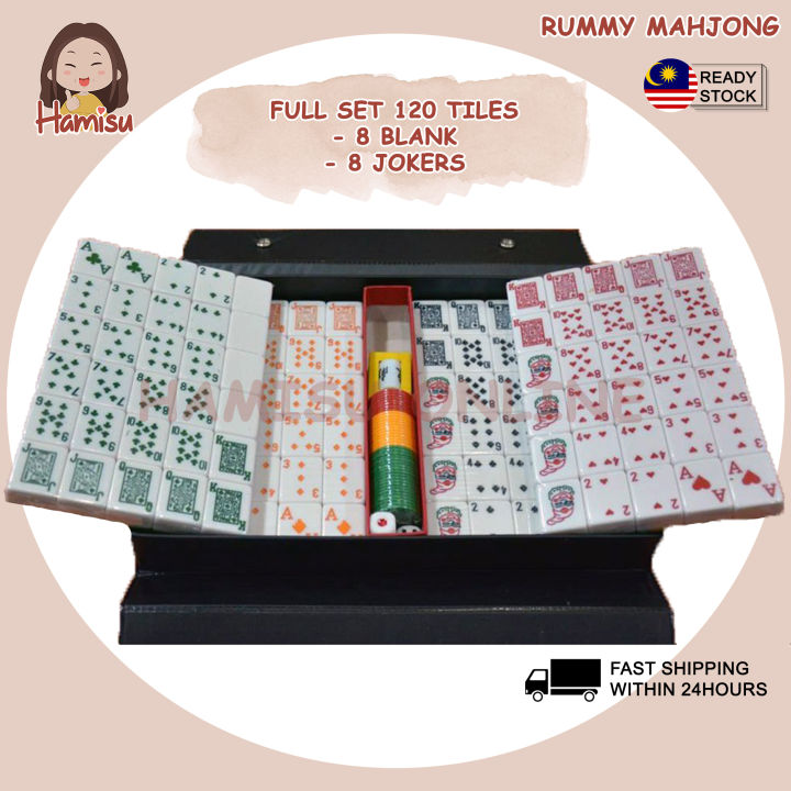 RUMMY MAHJONG SET 120 TILES LAMI MAHJONG 拉米 拉美 扑克麻将 120张 | Lazada