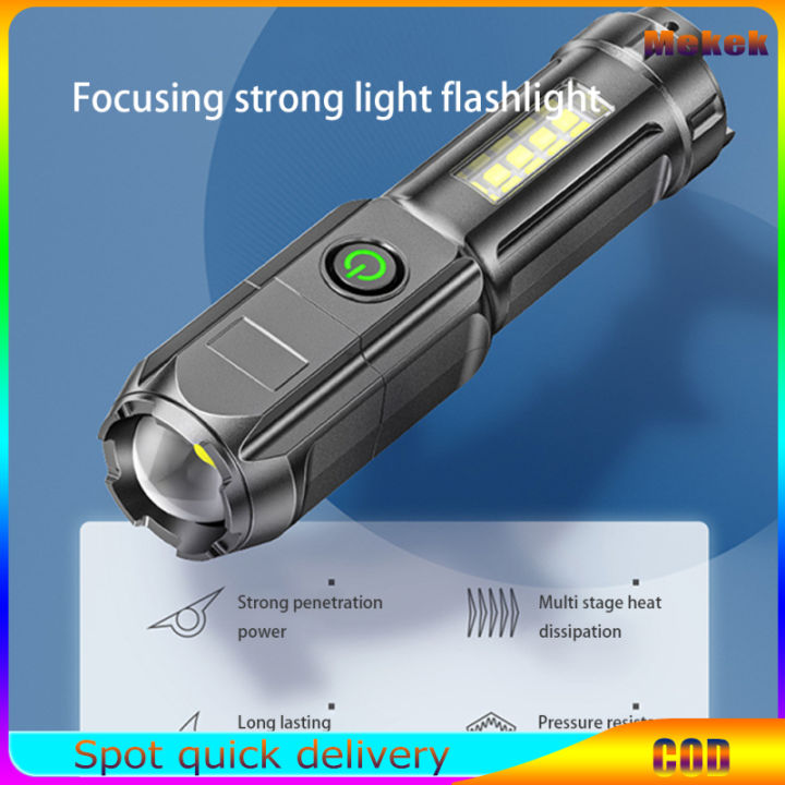 Led Flashlight Rechargeable Flashlights With Multiple Modes Built-in ...