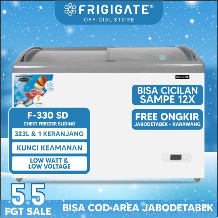 promo Frigigate Chest Freezer 330 Litter Liter Sliding Door CF-330SD ...