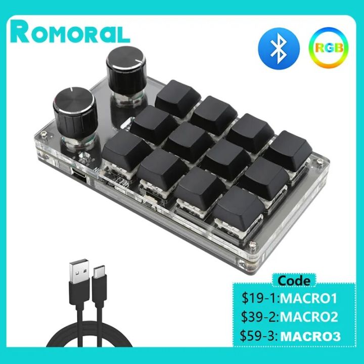 taomujiang Mini Macro Keyboard Programming Photoshop Custom Knob Keyboard One-handed Keypad ...