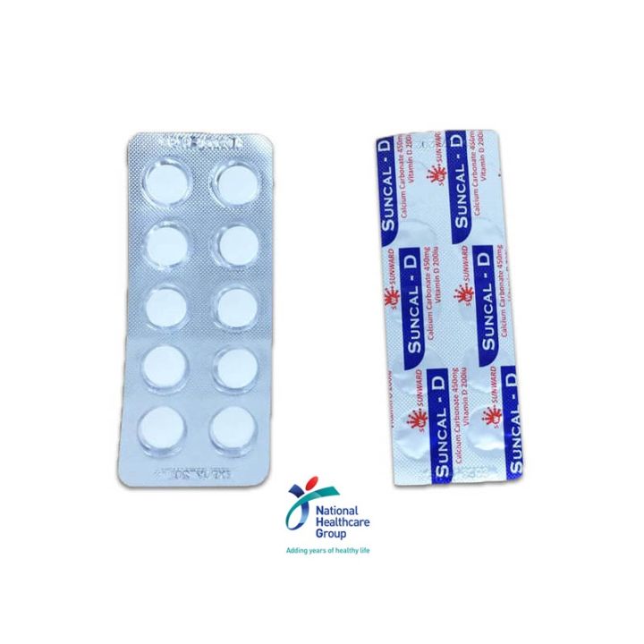 Suncal-D (Calcium carbonate 450mg/Vitamin D 200IU) for Bone Health ...