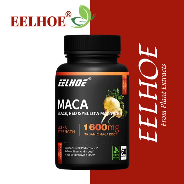 Organic Maca Root Powder Capsules 1500 Mg, Relieve Stress, Improve Mood ...