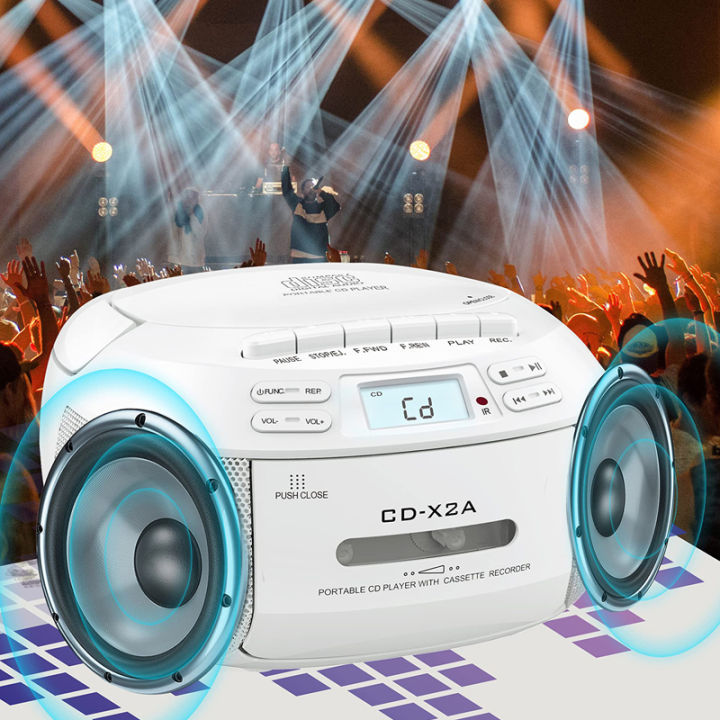 Bluetooth Boombox CD Cassette FM Radio Tape Portable CD Player Student ...