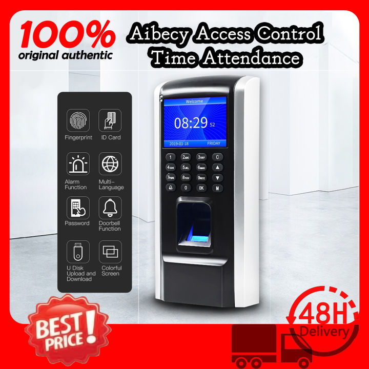 M12 Fingerprint Access Control Time Attendance Machine Biometric Time Clock Employee Checking-in ...