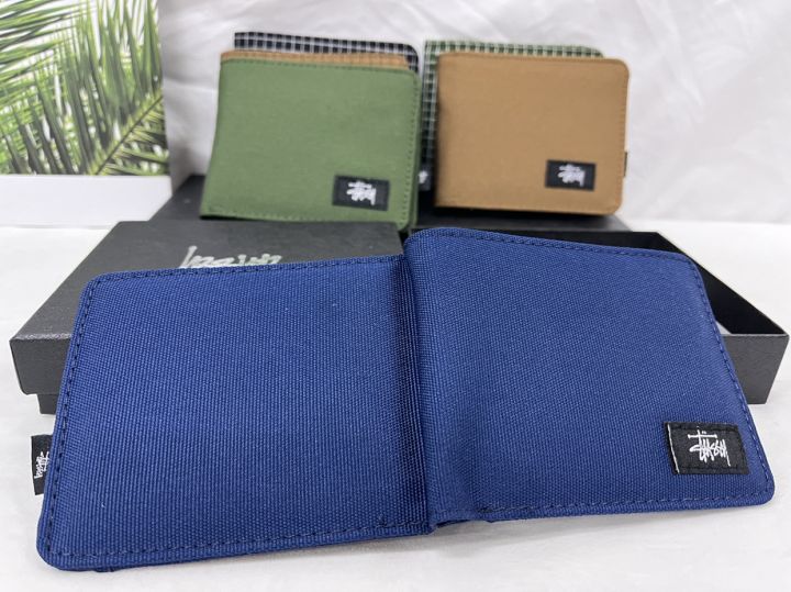 Stussy tide brand men's wallet 2022 new canvas simple short card ...