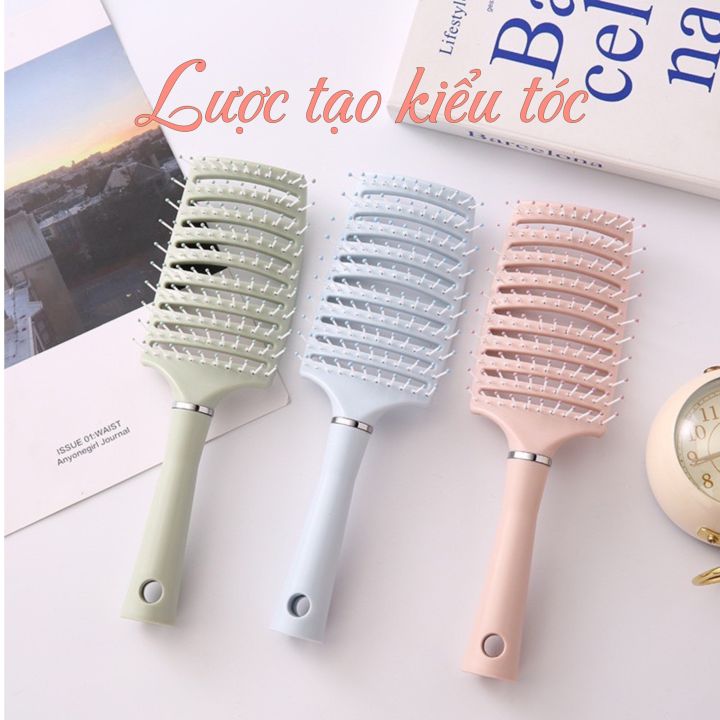 Lược gỡ rối, tạo phồng tóc, lược sấy tạo kiểu tóc bán nguyệt cỡ lớn ...