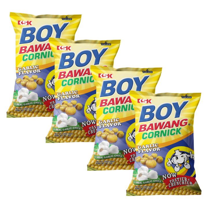 Boy Bawang Cornick Garlic Flavor 90g x 4 | Lazada PH