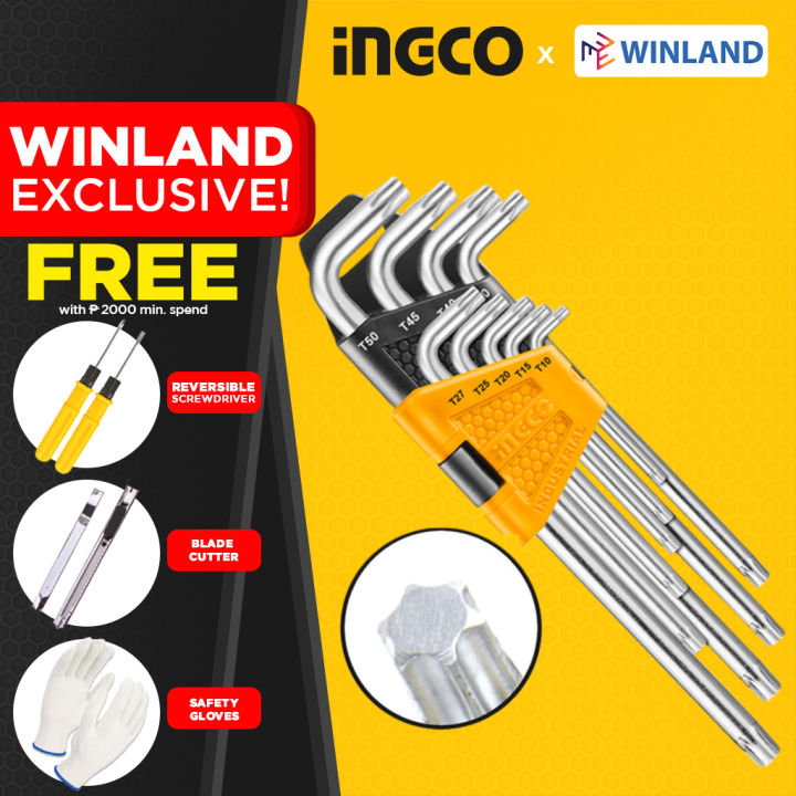 INGCO by Winland Industrial 9pcs/set Torx Key Cr-V ING-HT | Lazada PH
