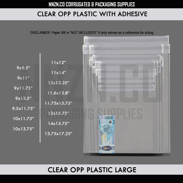 NNZN OPP (50 or 100 Pieces Per Pack) Self Adhesive Plastic for ...