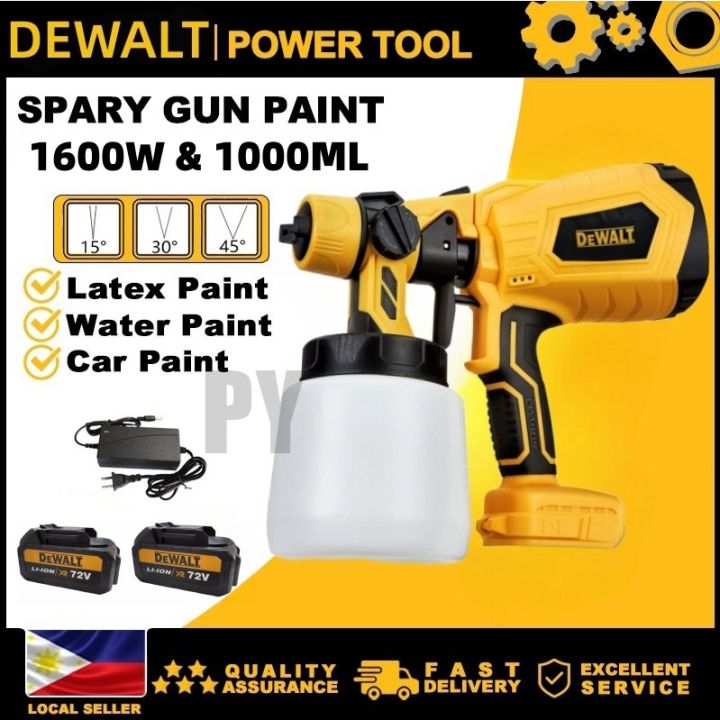 DeWALT 72V Brushless Cordless Electric Spray Paint Gun 1000ML with Dual ...