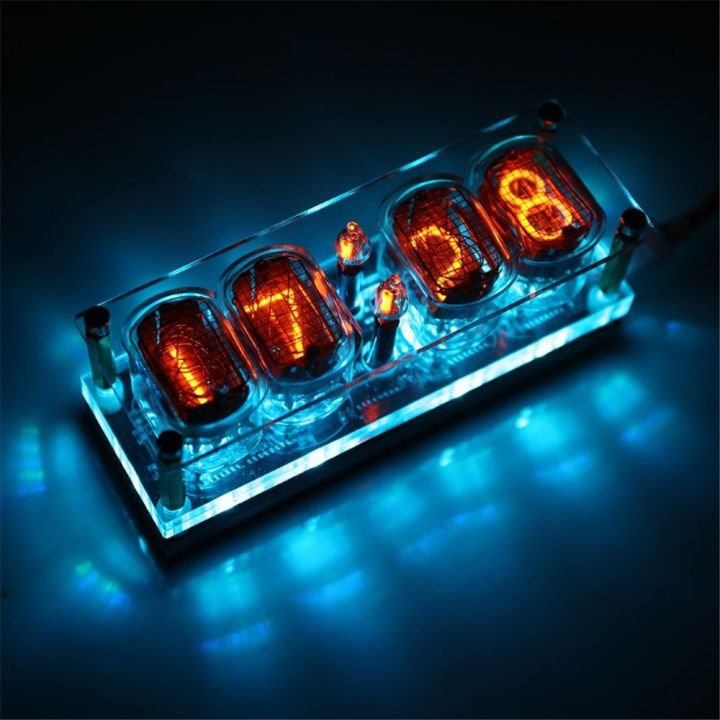IN-12 Glow Tube Clock 4-bit Integrated IN12 Glow Tube Clock Seven-color ...