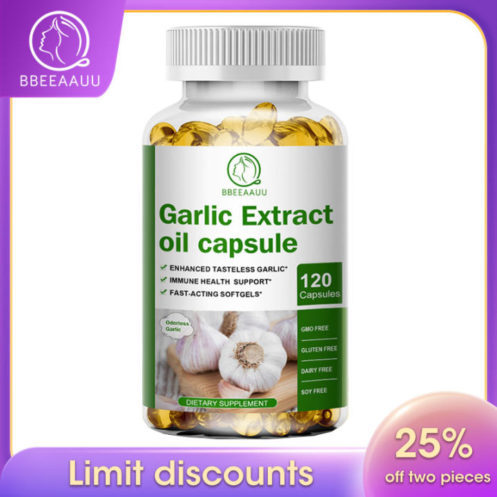 BBEEAAUU Unflavored Garlic Softgels Capsules 10mg For Overall Heart ...