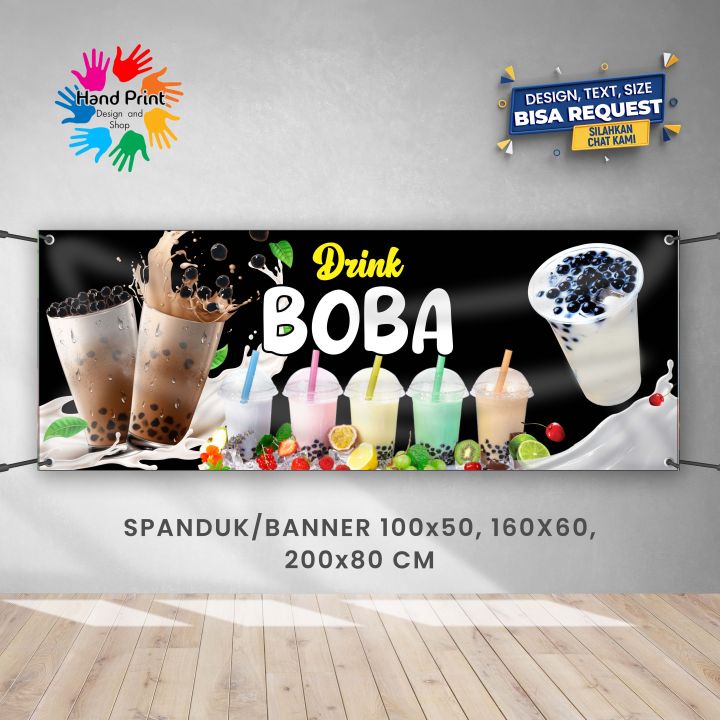 Spanduk Banner Es Boba Hitam D Gratis Memesan Desain | Lazada Indonesia