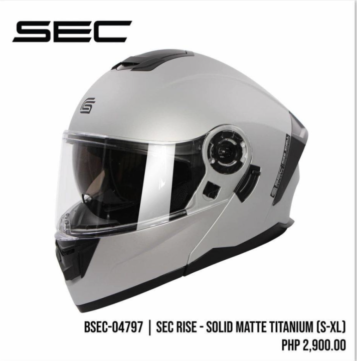 SEC Rise Modular Full Face Dual Visor Helmet (With Free Smoke Visor ...