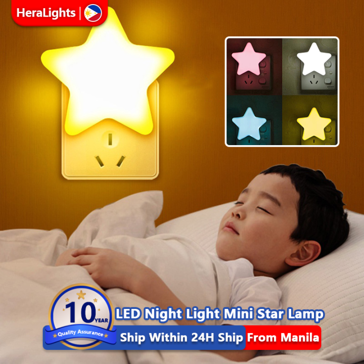 Night Light Mini Star Baby Kid Cartoon Socket Light Soft Light Help ...