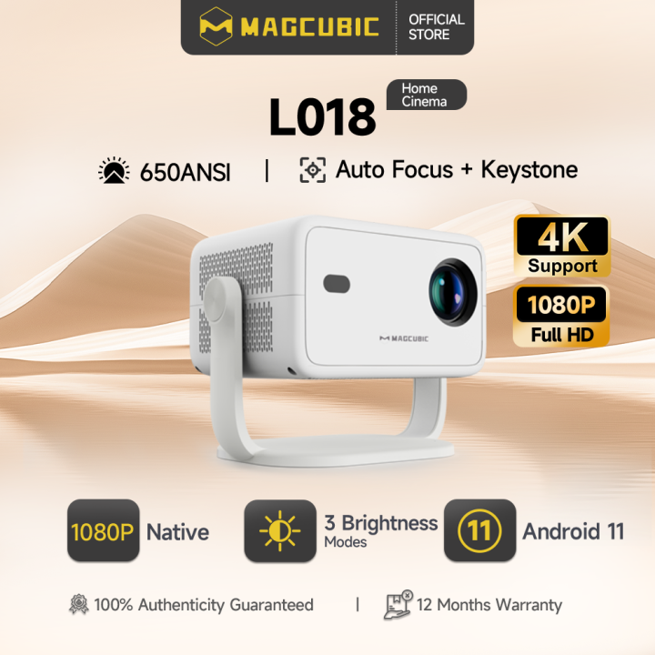 Magcubic Projector 650ANSI Auto Focus Keystone 4K Native 1080P Android ...