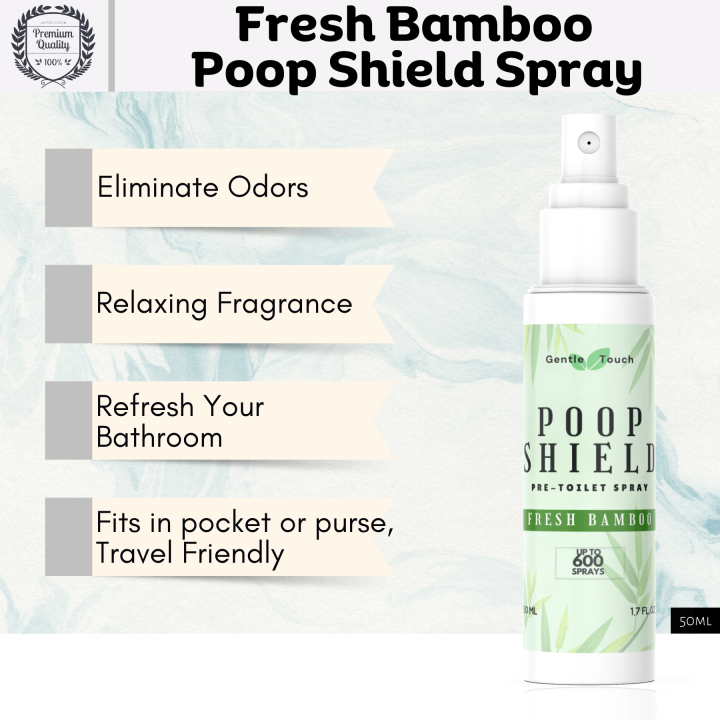 Fresh Bamboo Poop Shield Spray Poop Buster 50ml! Toilet Spray, Odor ...