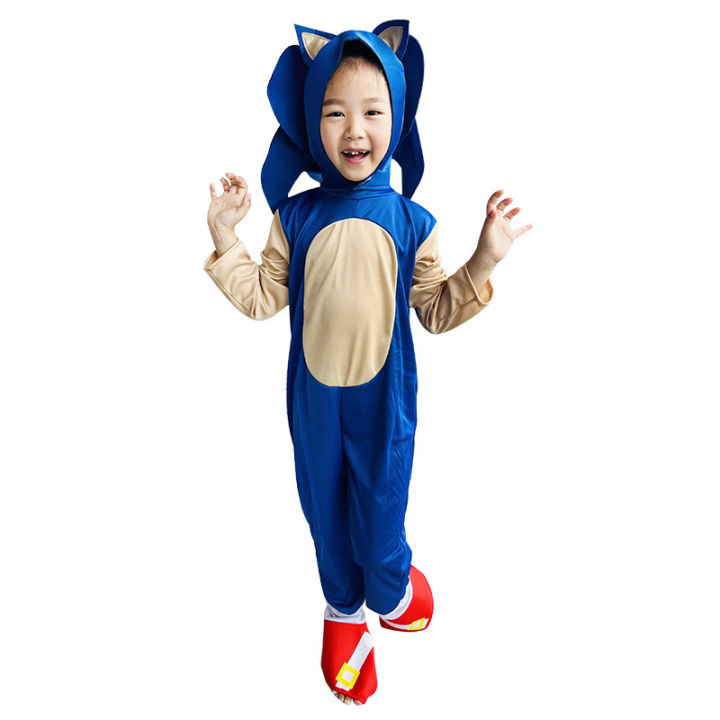Blue Sonic Halloween Costume Hedgehog Costume Super Supersonic Kid ...