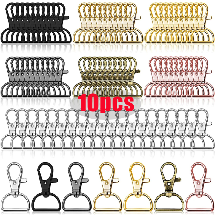 10pcs Swivel Clasp D Ring Clip Lanyard Hardware for Keychain Making ...