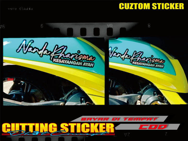 CUTTING STICKER CUZTOM NAMA UNTUK BODY MOTOR SCOOPY FINO BEAT VARIO ...