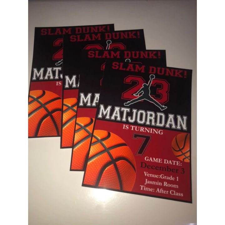 Basketball Theme Invitation (Envelope not included) 10 pcs per set ...