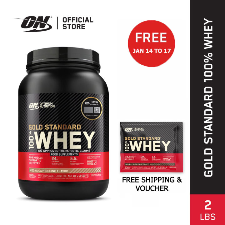 Optimum Nutrition Gold Standard 100% Whey Protein 2 lbs [FREE ON Sachet ...
