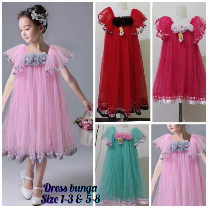 gaun anak dress bunga gaun ulang tahun anak | Lazada Indonesia