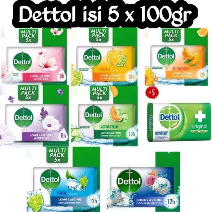 Dettol Sabun Batang 100Gr // isi 5x100 Gr // isi 5 Batang | Lazada ...