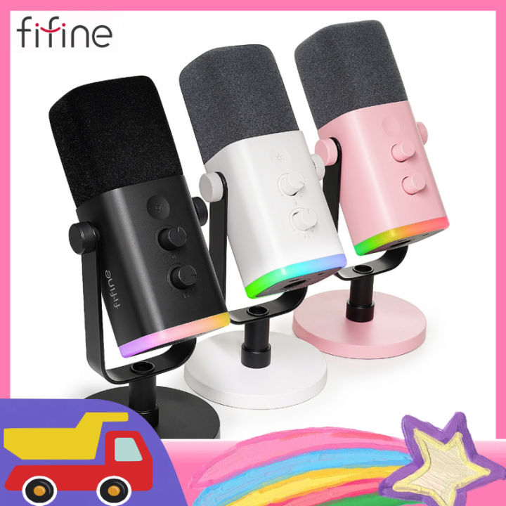 FIFINE AM8 AmpliGame XLR/USB Dynamic Microphone Podcast Microphone ...