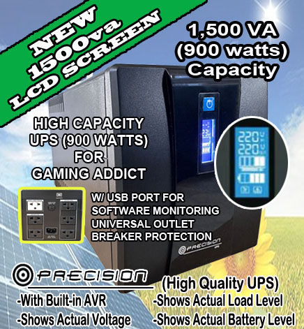 PRECISION 1500va UPS with LCD DISPLAY & Software Monitoring Software ...