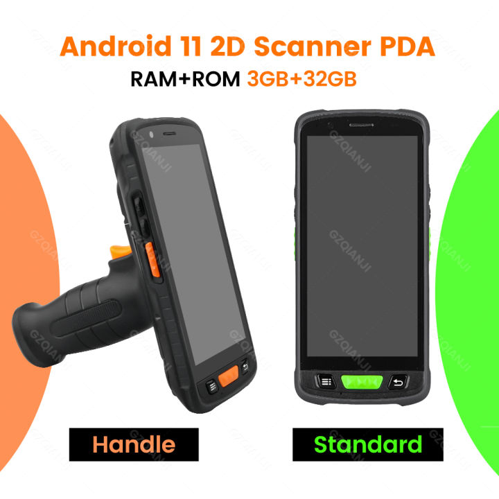 4G Android 11 POS PDA with Grip Postol Barcode Scanner 1D 2D QR Code 5. ...