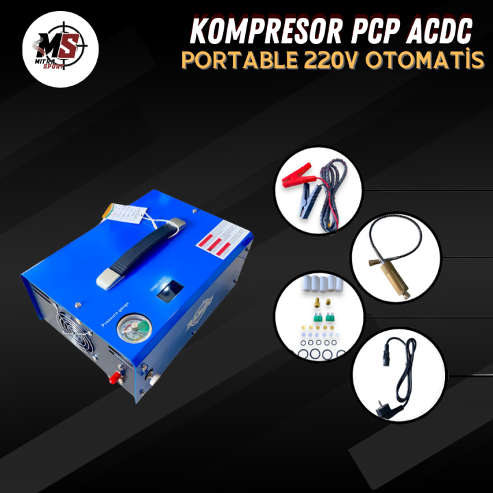 Kompresor Pcp RAMBO Acdc Portable Otomatis BLUE 6000 PSI | Lazada Indonesia