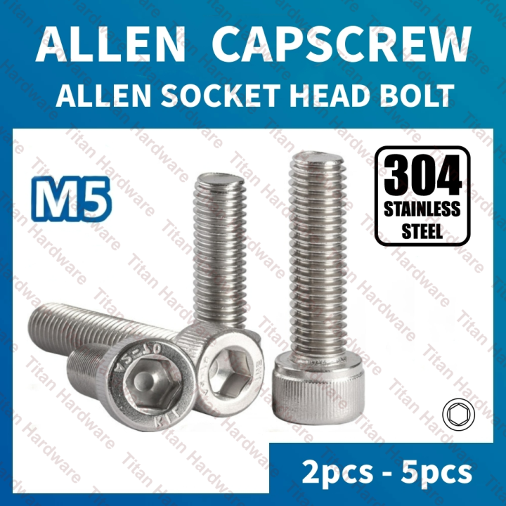 M5 (0.80P) STAINLESS 304 ALLEN CAPSCREW | ALLEN SOCKET HEAD BOLT ...