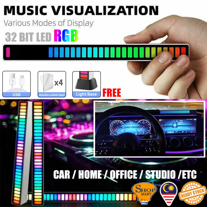 Voice Activated Pickup Rhythm LED Ambient Light Colorful Sound Control ...