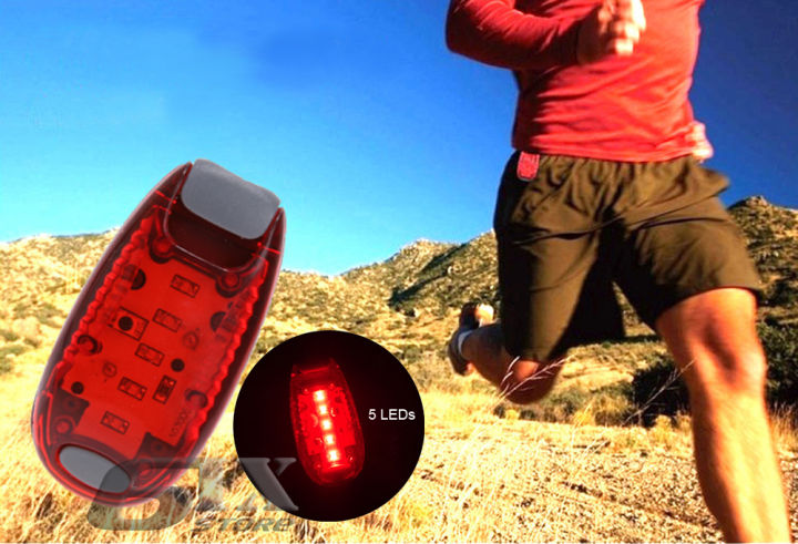 5 LED Running Blinker / 5 LED Safety Light with Clip & Velcro / Lampu ...