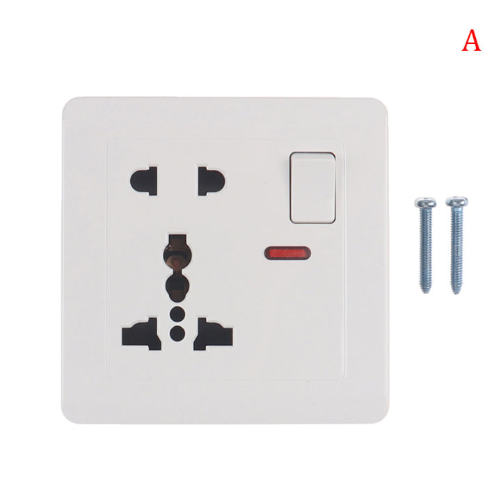【HJ】 Universal Wall Socket With LED Light Switch 5 Hole USB Wall Power ...