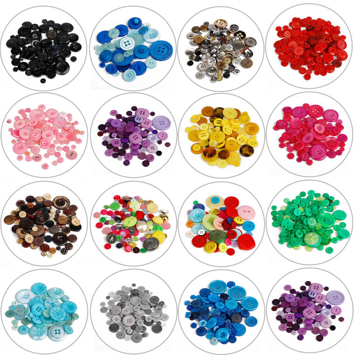 20-50G Mixed Size Color Resin Button for DIY Handmade Crafts ...