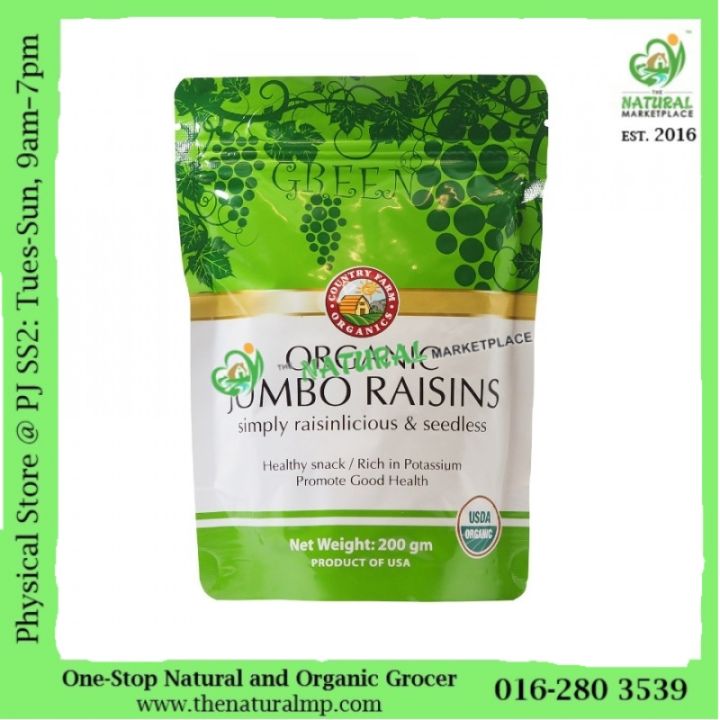 CFO Organic Raisins (Green) 200g Pouch | Lazada