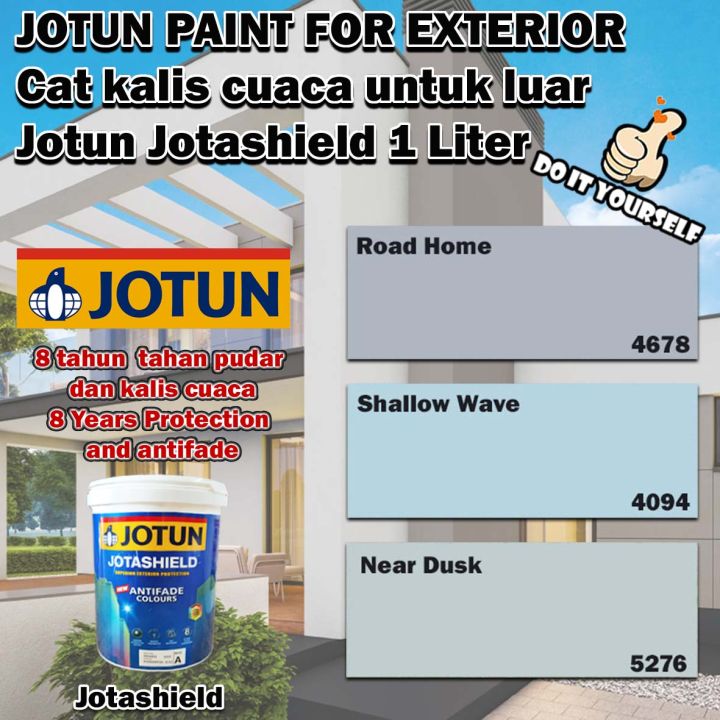 Jotun Jotashield Paint 1 Liter Road Home 4678 / Shallow Wave 4094 ... Jotun Jotashield Paint 1 Liter Road Home 4678 / Shallow Wave 4094 ...